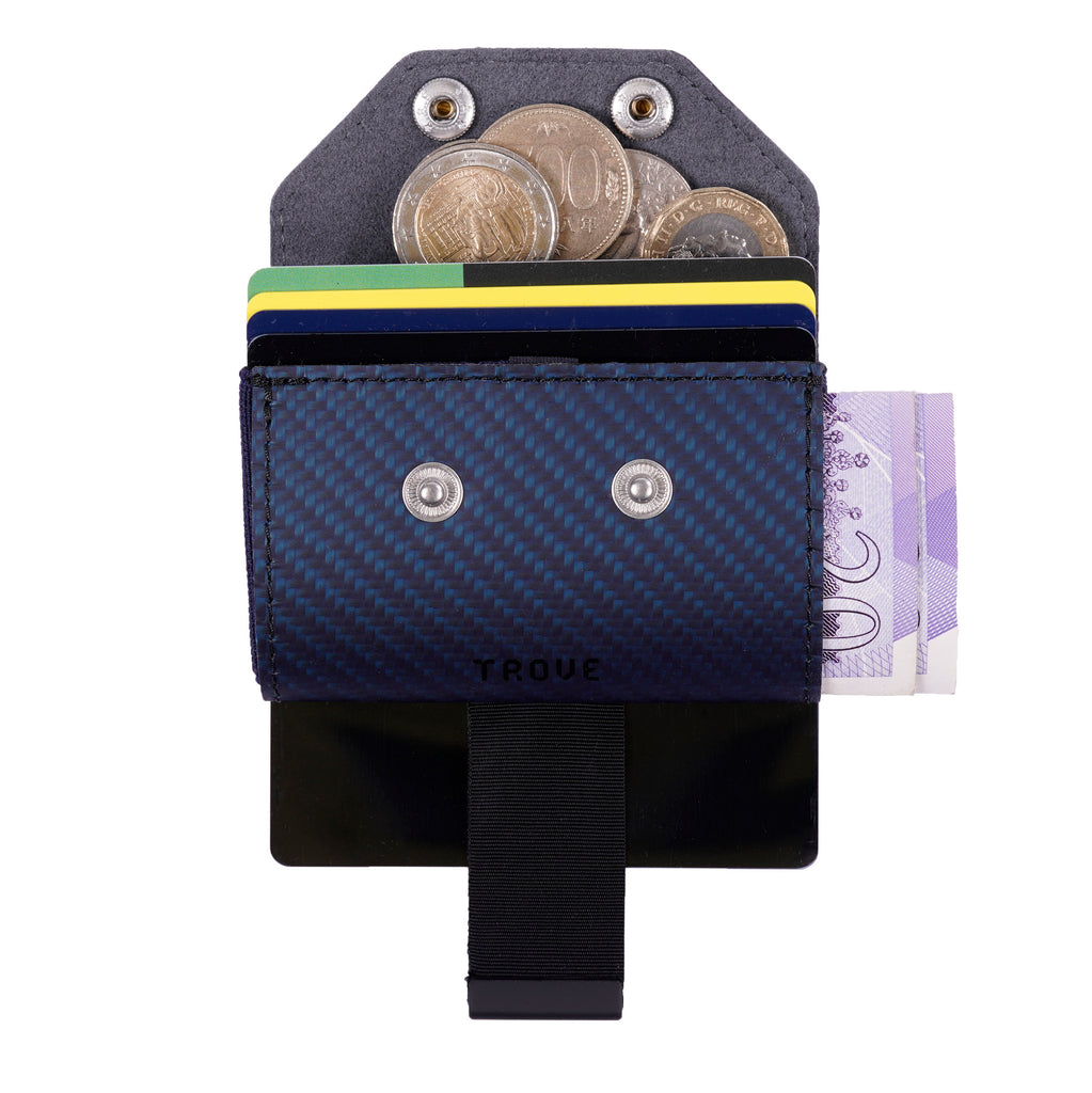 Trove Unisex Vegan Coin Wallet in Navy Blue | Made in England – TROVE.CC